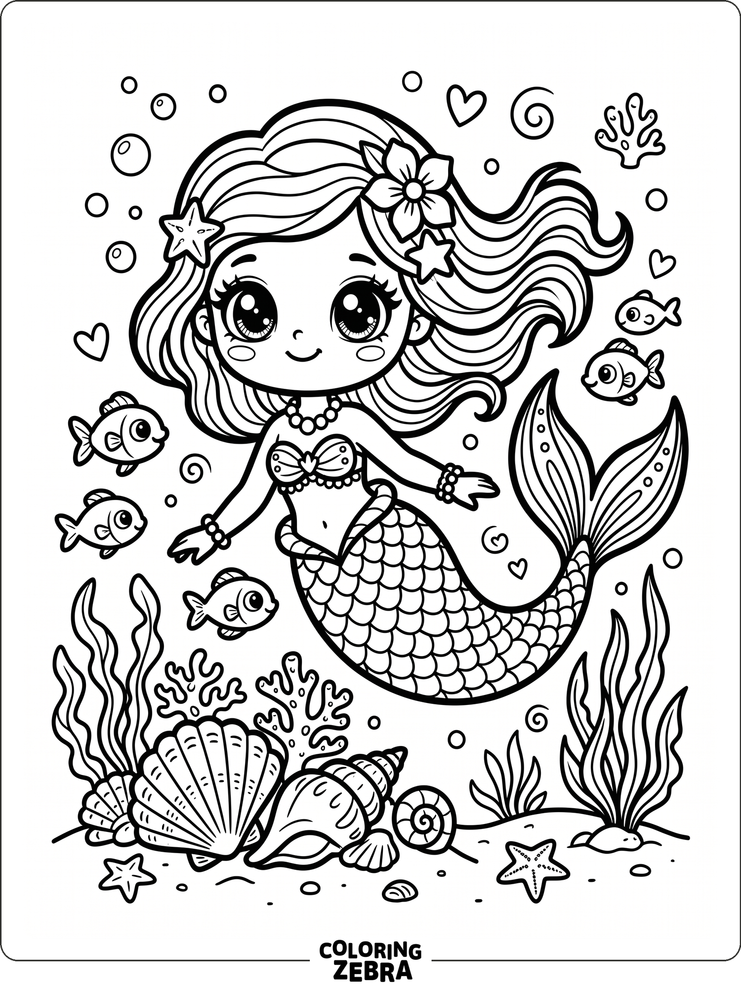 92 Free Mermaid Coloring Pages - Printable PDF Sheets