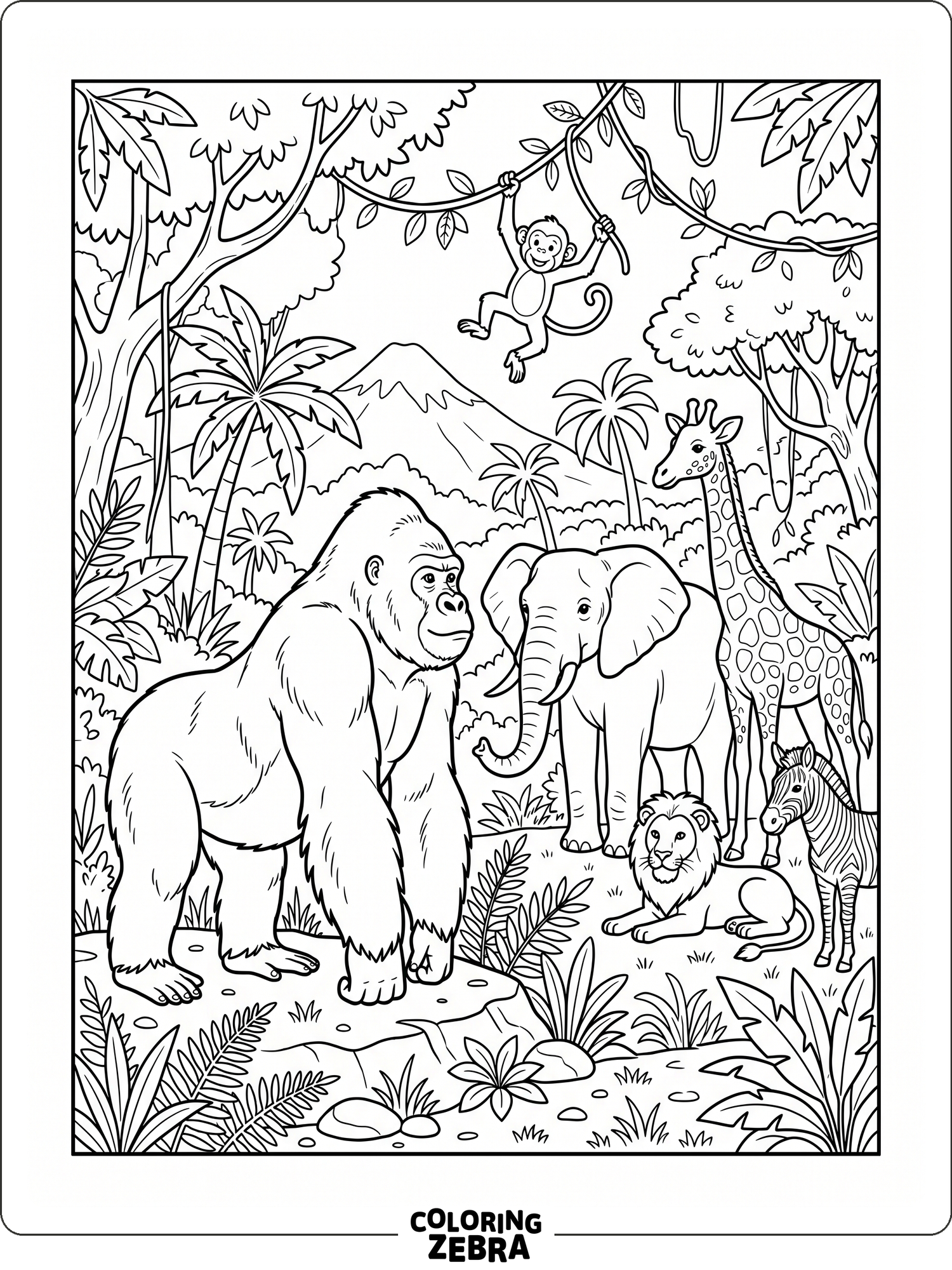 42 Free Gorilla Coloring Pages - Printable PDF Sheets